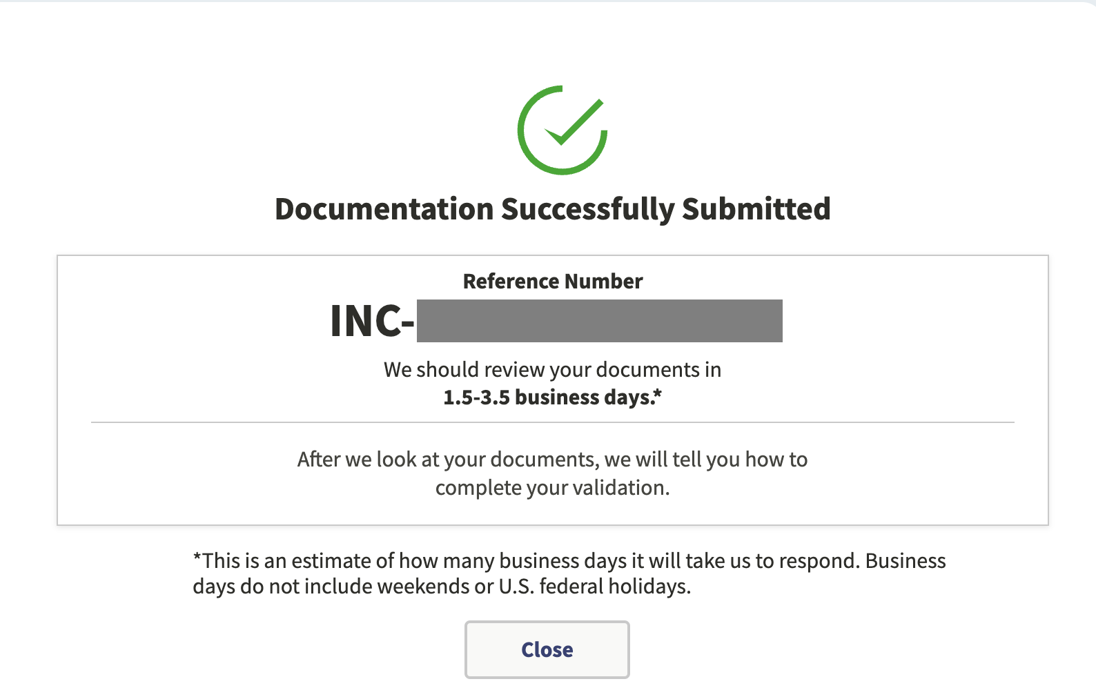 UEI documentation of request 2